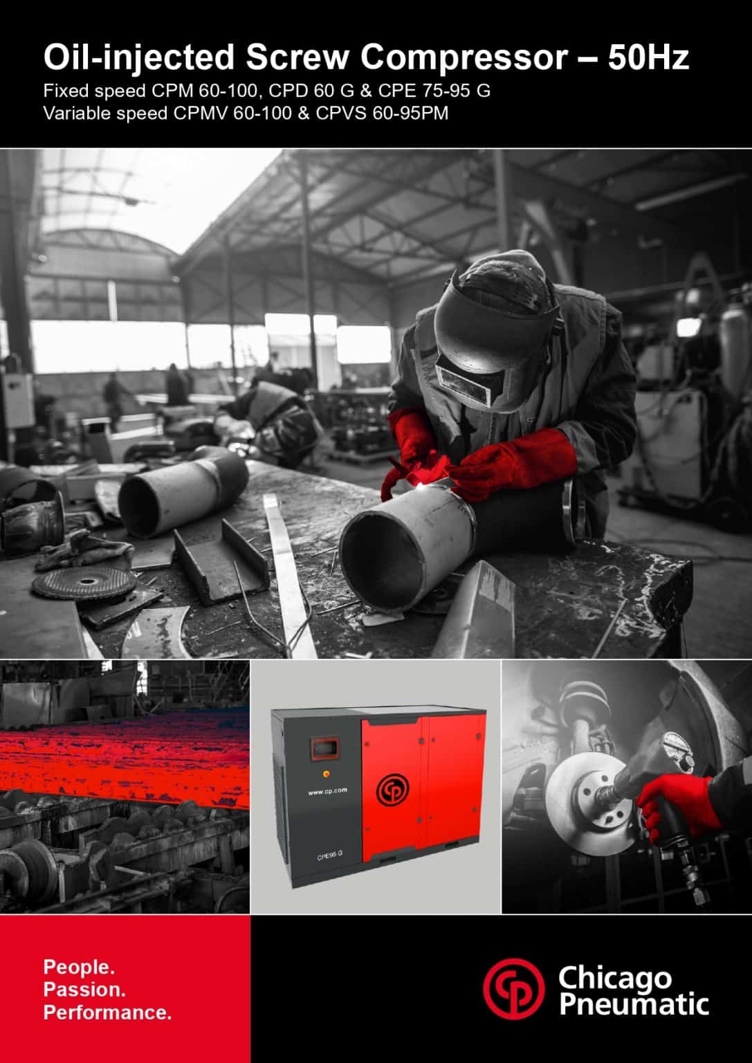 เครื่องปั๊มลมสกรู Chicago Pneumatic